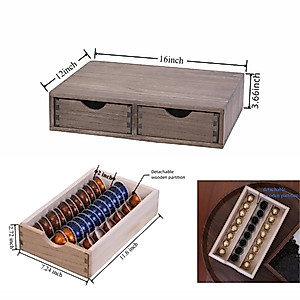 DDYURI Coffee Pods Storage Drawer Holder for Capsules - Multi Functional Desk Organizer Drawers For K-Cup Coffee Maker Brew - Kitchen Mini Wooden Box Chest Sideboard Counter Organization CF1D2C Dark