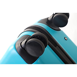 N-A AO WEI LA OW Duffel Bag for Kids Ride-On Suitcase Carry-On Luggage with Wheels (Blue, 24 Inch(suggest 6-12 years old))