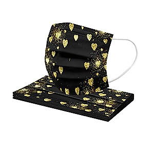 50Pack Valentines Disposable Face_Masks for Adults Women Valentines Day Women Disposable Red Heart Party Mask Couple