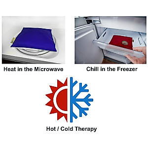 KOYA Naturals Soft Velvet Flax Seed Pillow - Microwave Heating Pad – Microwavable Moist Heat Pack – for Neck, Muscle, Joint, Stomach Pain, Menstrual Cramps – Warm Wrap (Turquoise)