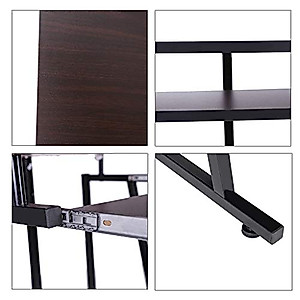 Computer Desk with Storage Shelve/Pullout Keyboard Tray/Monitor Stand - Modern Simple Study Wooden Desk with Metal Frame for Home Office - Writing Study Desk Office Desk Workstation