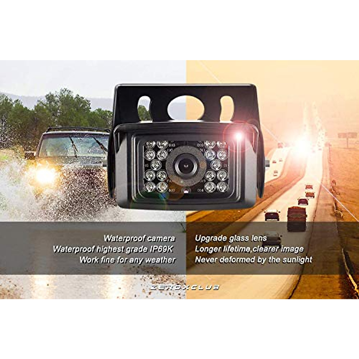 Digital Wireless Backup Camera System Kit,No Interference,IP69 Waterproof Wireless Rear View Camera 7 Inch LCD Wireless Reversing Monitor For Truck/Semi Trailer/Box Truck/RV WX02