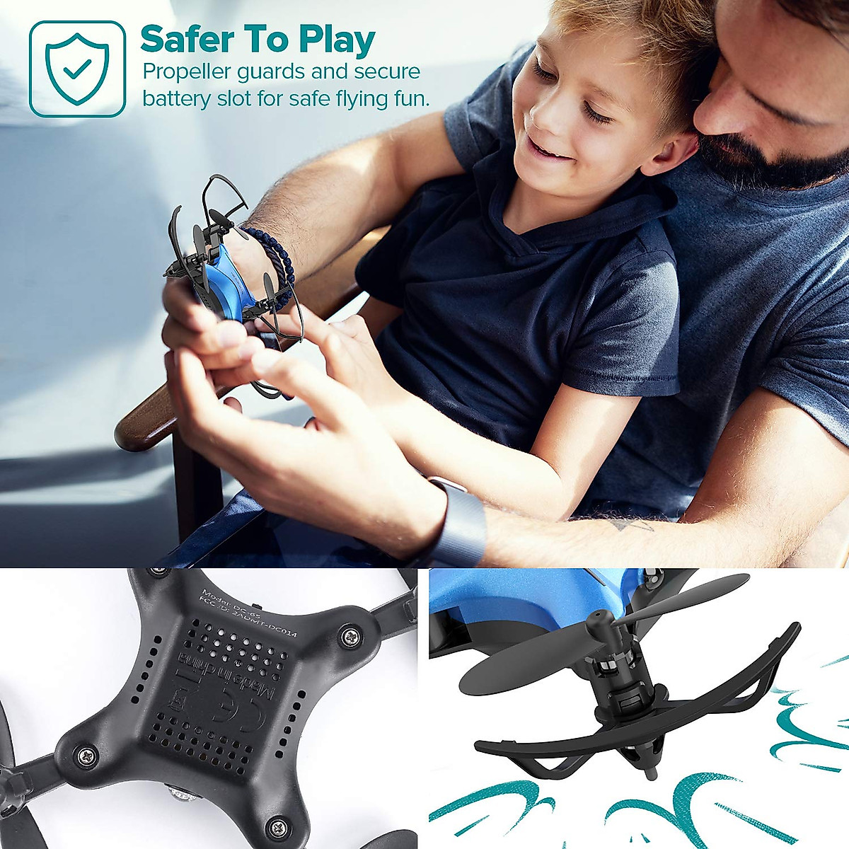 Drone with Camera, DROCON Spacekey 1080P Remote Control Drone for Kids Beginners, FPV Drone App Control, Gravity Control, One-key Return, 2 Batteries, 3 Speed Modes, Foldable Arms,Blue