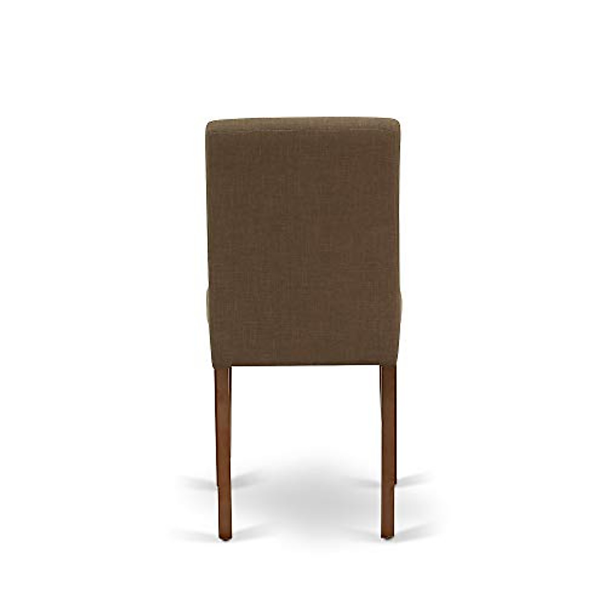 East West Furniture DLAB3-MAH-18 3 Piece Dining Set Contains a Round Dining Room Table with Dropleaf and 2 Coffee Linen Fabric Upholstered Parson Chairs, 42x42 Inch, Mahogany