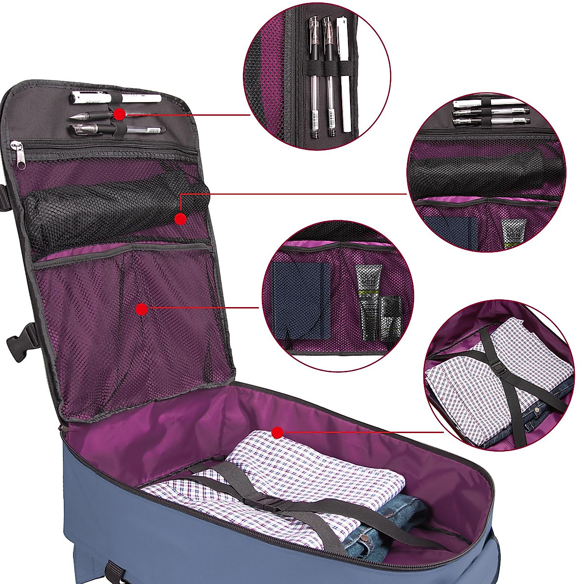 Rangeland Small Carry-on Personal Item Backpack with luggage strap, Laptop Backpack for Men and Women, Business Travel Gym Sport, Pewter