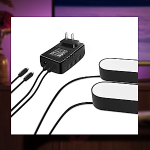 Replacement for Philips Hue Power Supply 24V DC Hue Plug Compatible with Philips Hue Play Bar Smart, Hue Light Strip Plus, Hue HDMI Sync Box, Light Bulb Accessory