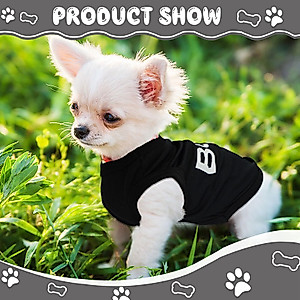 4 Pack Dog Clothes for Small Dogs Black Security Dog Shirt Soft Chihuahua Clothes Cute Male Dog Clothes Pet Clothing for Small Dog Boy Teacup Dog XXS