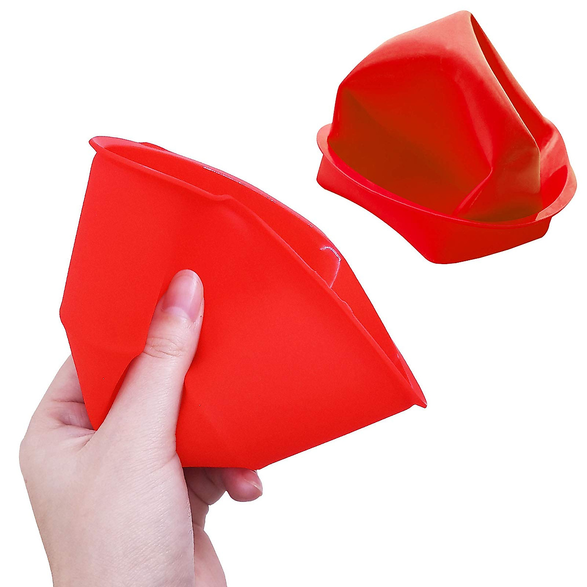 DaKuan Set of 6, Silicone Cake Mold Baking Pans, 4 inch Cake Pans for Baking, Muffin, Cupcake, Layer Cake, Cheese Cake, Chocolate and Rainbow Cake - Red