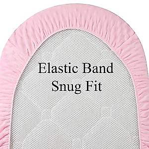 Minky Bassinet Sheet Set 2 Pack Stretch Fitted Cradle Sheets,Ultra Soft Thick Universal Fit Oval Rectangle Hourglass Pad/Mattress, for Baby Girls and Boys Grey Pink