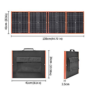 XINPUGUANG 80W 12V Foldable Solar Panel Kit Portable Solar Charger USB DC Output for RV/Camping/Portable Power Station/Cell Phone