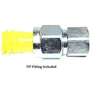 Easyflex Yellow Coated Stainless Steel 3/4" MIP x 3/4" FIP Full Flow (1" OD) Gas Flex Connector (18")
