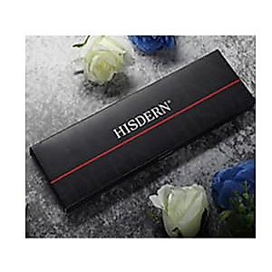 HISDERN Bow Ties for Men Black Blue Paisley Bowties Men Self Tie Bow Tie and Pocket Square Set Classic Woven Bowtie Handkerchief for Wedding Party