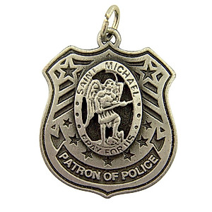 Religious Gifts Pewter Saint Michael Patron of Police Pray for Us Medal, 1 1/2 Inch
