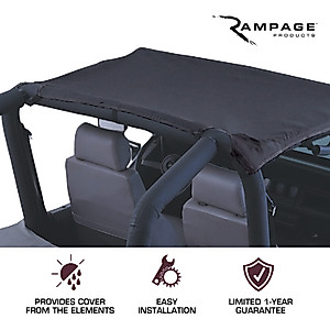 Rampage California Brief Soft Top | Vinyl, Black Denim | 92815 | Fits 1992 - 1995 Jeep Wrangler YJ