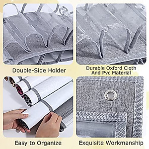 Modacraft Vinyl Roll Holder with 52 Compartments, Vinyl Organizer Storage Rack Wall Mount Clear Vinyl Hanging Bag and Keeper with Door Hooks and Strap for Home Craft Closet Wall Door, Grey