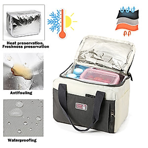 Awanhe Lunch Bag for women, Insulated Lunch Box, Lunch Container, Soft Cooler Cooling Tote Bag for Kids Adult Men, and Women, Durable, Water-Resistant Fabric with Zippered Pocket age：over 0 years old