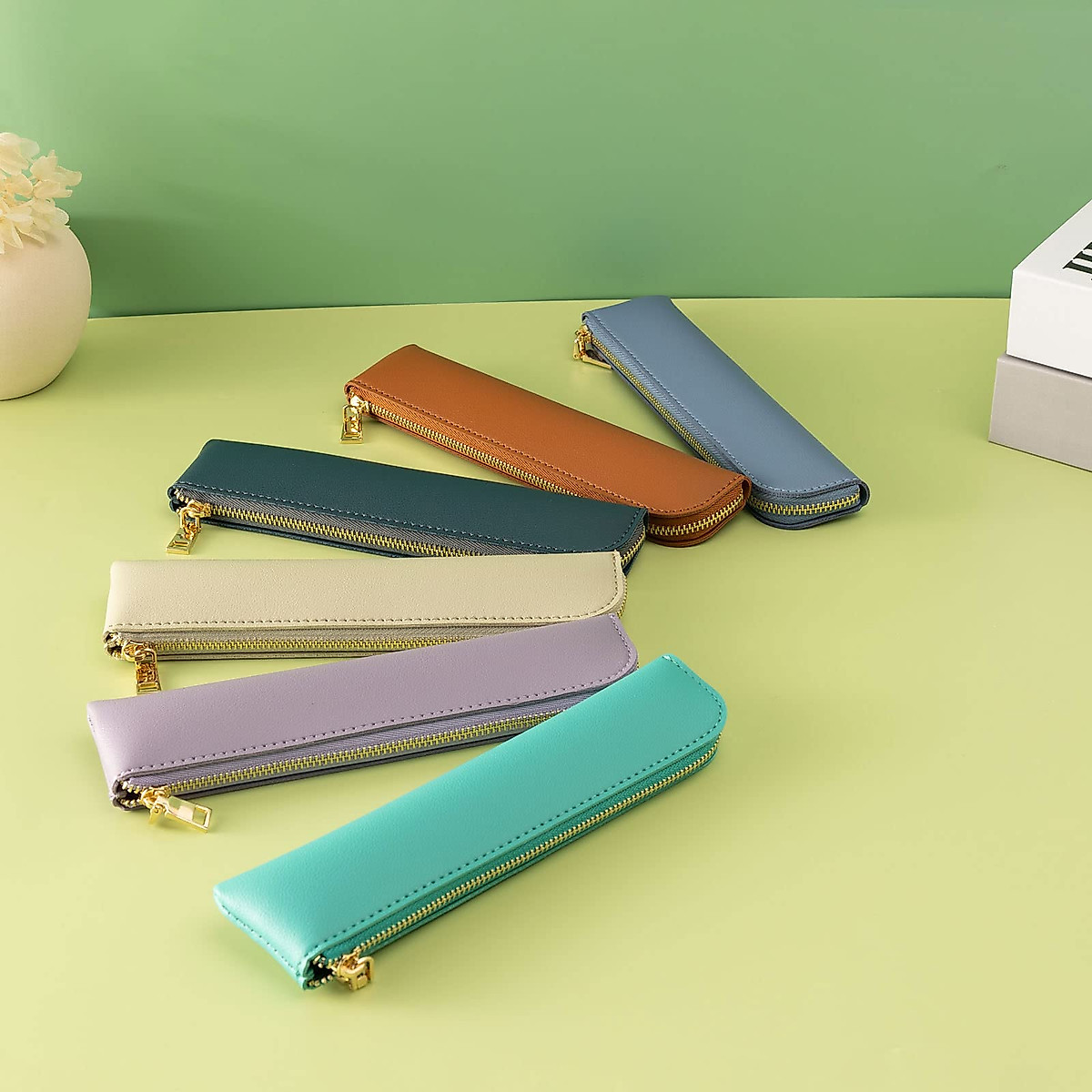 Sluxa Black pencil case, Small pencil pouch, School Accessories, Pen pouch for men with zipper.…