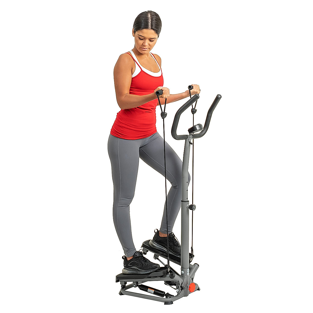 Sunny Health & Fitness Handlebar Fitness Step Machine with Resistance Bands - SF-S020065