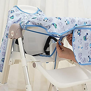 PandaEar Baby Weaning bib Feeding Coveralls Straps | Highchair Booster Seat| Boy Girl Toddler Kids (Neutral)