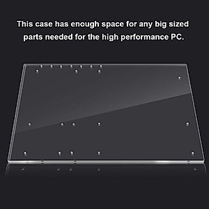ATX PC Open Frame ATX Test Bench Motherboard Overclock Computer Case DIY Mod Base Chassis for ATX Mothboard, 4mm Transparent Acrylic Frame PC Test Bench for Testing, Overclocking or Gaming