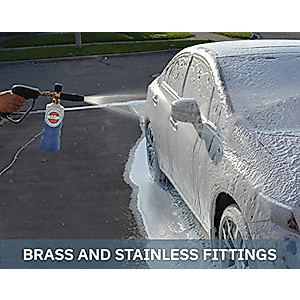McKillans Car Wash Foam Cannon for Pressure Washer - Foam Cannon Lance Pressure Washer Soap Dispenser - Snow Foam Cannon for Car Washing with Adjustable Thick Foam - Including 1/4 Quick Connector