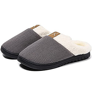 PLMOKN Slippers for Women Indoor Outdoor Like Wool Shoes With Memory Foam Ladies Fuzzy House Bedroom Pantuflas Para Mujer,XT灰色-42/43