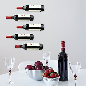 AQAREA Wall-Mounted Wine Hook: Hanging Wine Bottle Wall Holder - Set of 6 Metal Wall Red Wine Rack