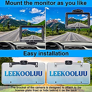 LeeKooLuu Backup Camera Kit HD 1080P 5 Inch Monitor Rear View Cam for Car Truck Van Camper Clear Night Vision Durable Waterproof G1