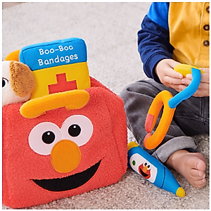 GUND Sesame Street Official Furry Friends Forever Elmo & Tango Checkup Playset, Premium Plush Sensory Playset for Ages 1 & Up, Red, 8”