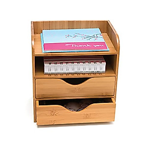 Lipper International 1804 Bamboo Wood 4-Tier Desk and Office Supply Organizer, 7 5/8" x 5 1/8" x 8 1/4"