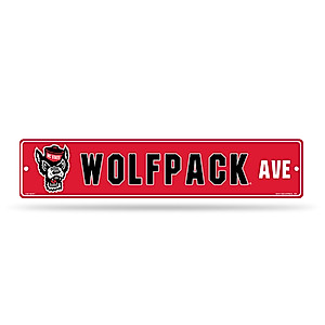 Rico Industries NCAA North Carolina State Wolfpack Street Sign, 5 x 24-inches