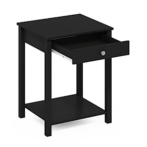 Furinno Classic Side Table with Drawer, 1 Pack, Americano