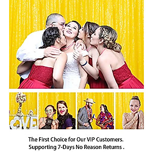 Yellow Glitter Backdrop Curtain Photo Backdrop 4FTx7FT Sequins Shimmer Curtains for Backdrop -1011E