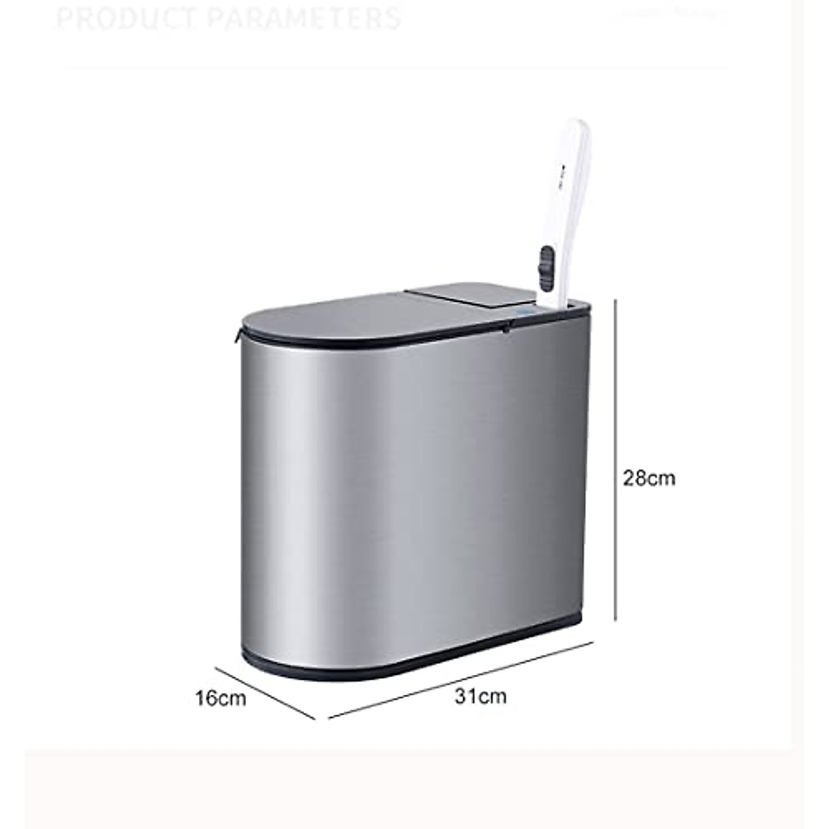 CZDYUF Stainless Steel Smart Trash Can Waterproof with Cover Toilet Brush Trash Bin Top Brand Luxury Business