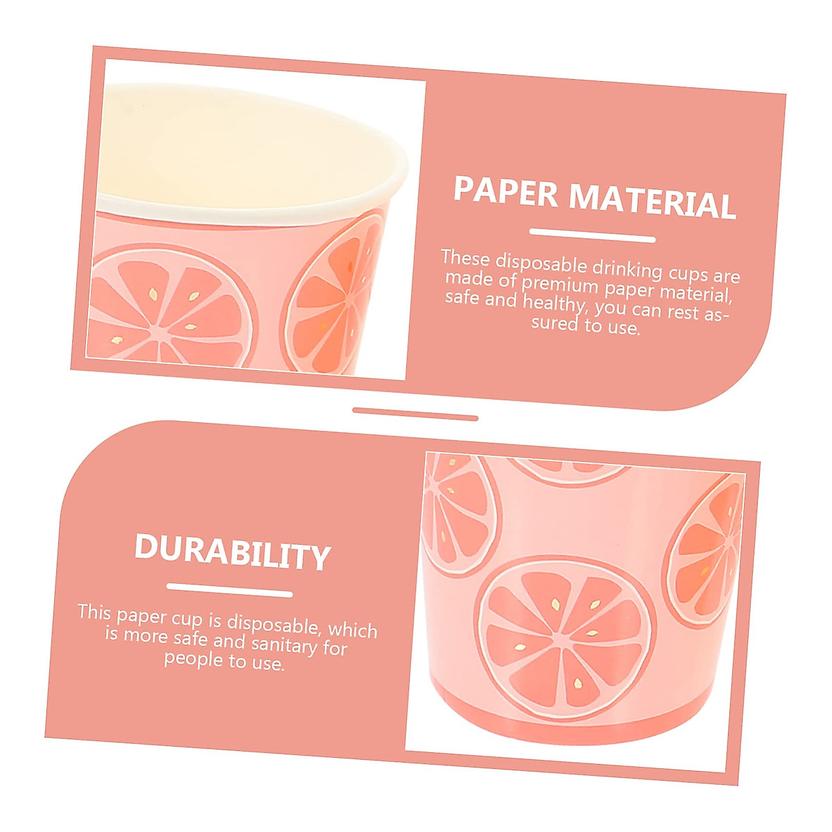 OHPHCALL Gold Embossed Mixed Color Lemon Cups Set 8Pcs Disposable Paper Drink Cups Compact Juice Storage for Party Supplies