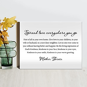 OEWD Inspirational Spread Love Everywhere You Go Canvas Wall Art Poster Print Gift, Motivational Quote Painting Ready to Hang Home Decor (11.5" x 15")