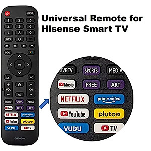 Replacement for Hisense-TV-Remote, EN2B30H Remote Compatible with All Hisense 4K LED HD UHD VIDAA Smart TVs