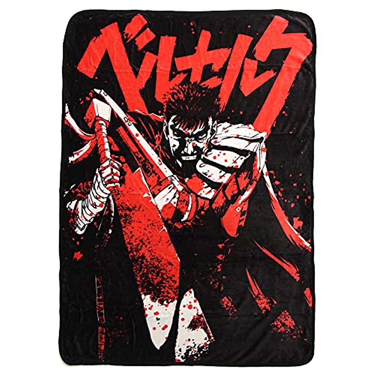 Bioworld Berserk Anime Guts Character Soft Plush Fleece Throw Blanket 45" x 60"