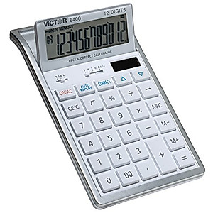 Victor 12-Digit Check and Correct Desk Calculator, White