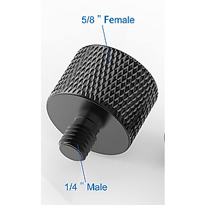 MxTong Mic Stand Adapter 5/8 to1/4 Microphone Screw Adapter Thread Screw Adapter for Camera Monitor Microphone Stand Microphone holder 2 Pack Black2