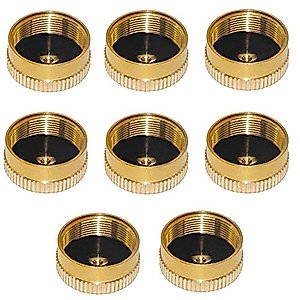 YOUHO Propane Tank Cap Solid Brass Refill 1lb for Outdoor Camping Stove Cooking, FengJin Propane Cap to Prevent Gas Leaking, Propane Bottle Cap with Brass Construction(8 Packs)