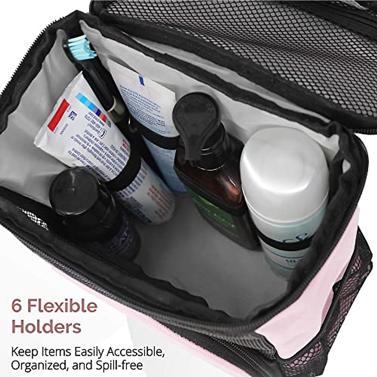 TERRA HOME College Dorm Room Essentials for Girls - Shower Caddy Dorm - Portable, Durable, Roomy, Foldable Water Resistant Shower Bag in Light Pink with Metal Hook for Hanging (Blush Pink)