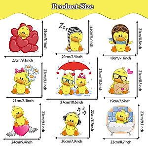 WOYINIS Cute Little Yellow Duck Wall Stickers Peel & Stick Little Yellow Duck and Bubbles Wall Stickers Set DIY Removable Summer Wall Decal Stickers Kids Room Playroom Bathroom Decor