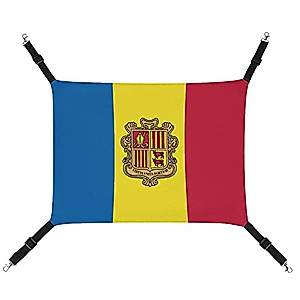 Andorra Flag Pet Hammock Bed Guinea Pig Cage Hammock Small Animal Hanging Bed for Ferret, Chinchilla, Puppy and Other Small Animals