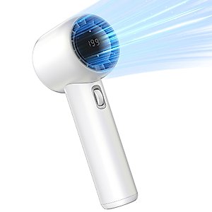 CuzyFeelin Portable Handheld Fan - High Speed(1-199) Small Mini Turbo Fan - [16H Cooling Time] Rechargeable Battery Powered Fan with Digital Display - Fan for Travel/Camping, Gifts for Women/Men