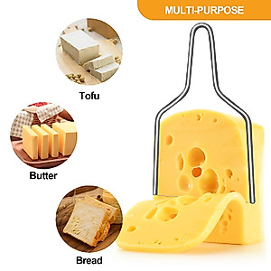 4 Pcs Stainless Steel Cheese Slicer with Wire Cheese Cutter for Kitchen Block Cheese and Butter Slicer Tool (Y Type & U Type)