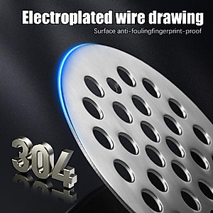 4-1/4“ Shower Strainer Drain Trim Set, Screw-in Shower Strainer Drain Cover, Shower Floor Replacement Cover Bathroom Drain Strainers (Brushed Nickel)