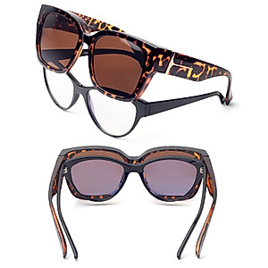 Face Shadow Polarized Sunglasses Over Glasses for Women Men, Fit Over Glasses Sunglasses Square Oversized Sunglasses UV Protection Lightweight