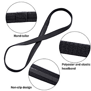 Duufin 20 Pieces Elastic Sport Headbands Non-Slip Workout Headband Black Sweat Headband Thin Elastic Headband for Women, Men and Girls
