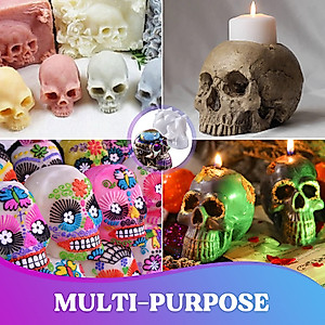 LET'S RESIN Resin Molds Silicone, 1 Pc Large Silicone Skull Epoxy Molds with 4 Pcs Small Skeleton Epoxy Resin Molds for Resin Casting Art Crafts, Candle Making, Home Decor, Pendants, Keychains